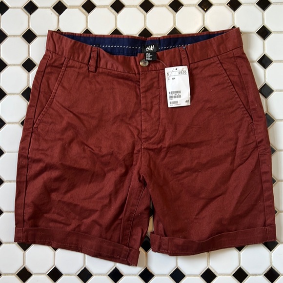 H&M | Shorts | Nwt Hm Mens Mid 20s Rust Shorts With Cuff | Poshmark